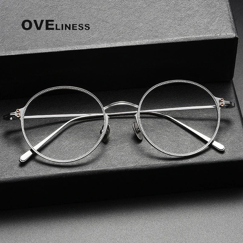 Pure-Titanium-Glasses-Frame-for-Women-Retro-Round-Prescription-Eyeglasses-frames-men-2024-New ...