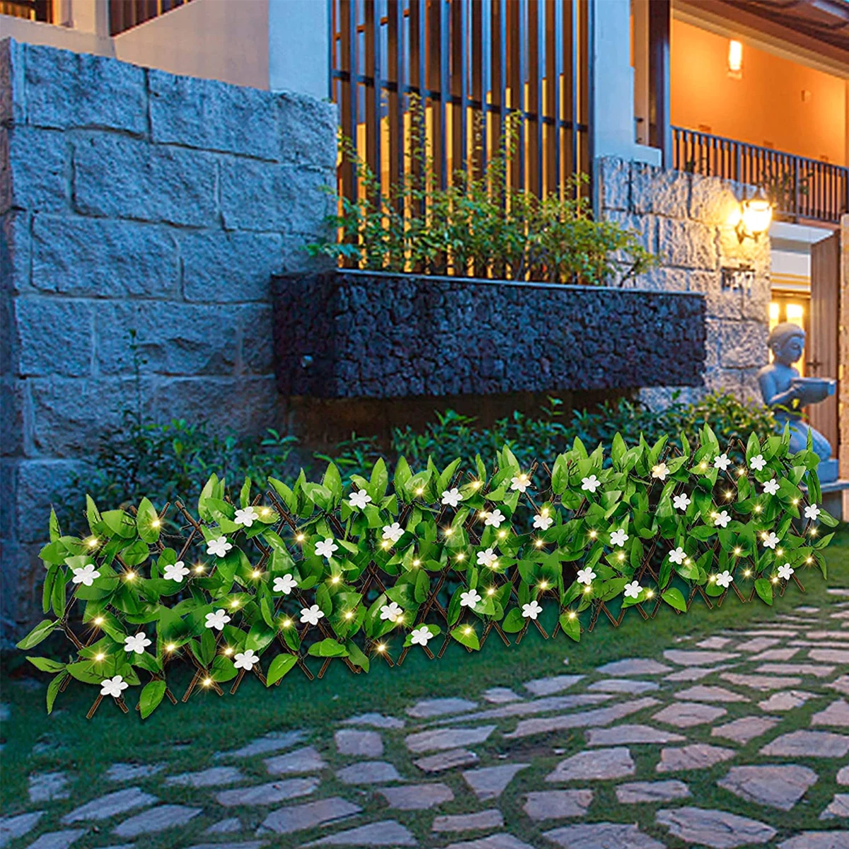 Expandable Fence Privacy Screen 30x180CM Artificial Fencing Panel with ...