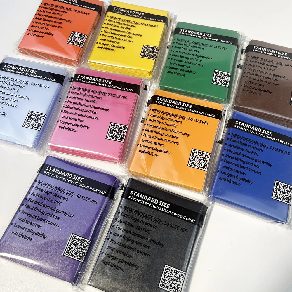 50PCS-66x91mm-Matte-Solid-Standard-Size-Card-Sleeves-Toploading-Trading ...