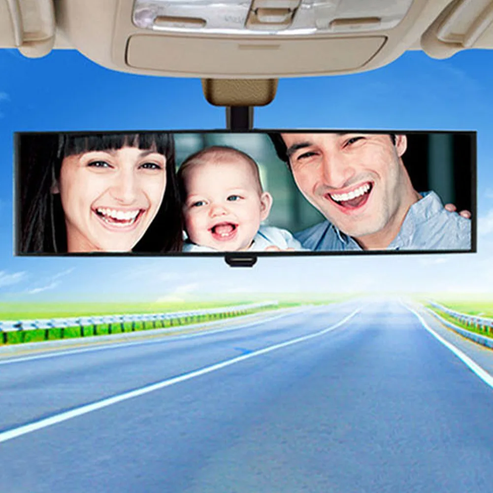 Extra Large Clear Vision Rear View Mirror Anti-Glare Car Interior Wide ...