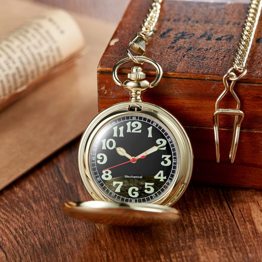 Retro-mechanical-pocket-watch-Arabic-numeral-white-dial-pendant ...