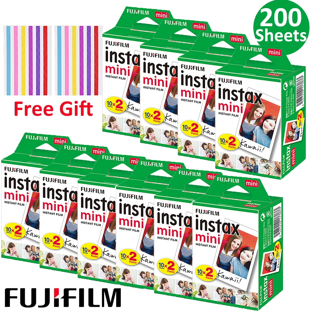 Fuji White 10-200 Sheets Classic Fujifilm Instax Mini Film Mini 11 Film ...