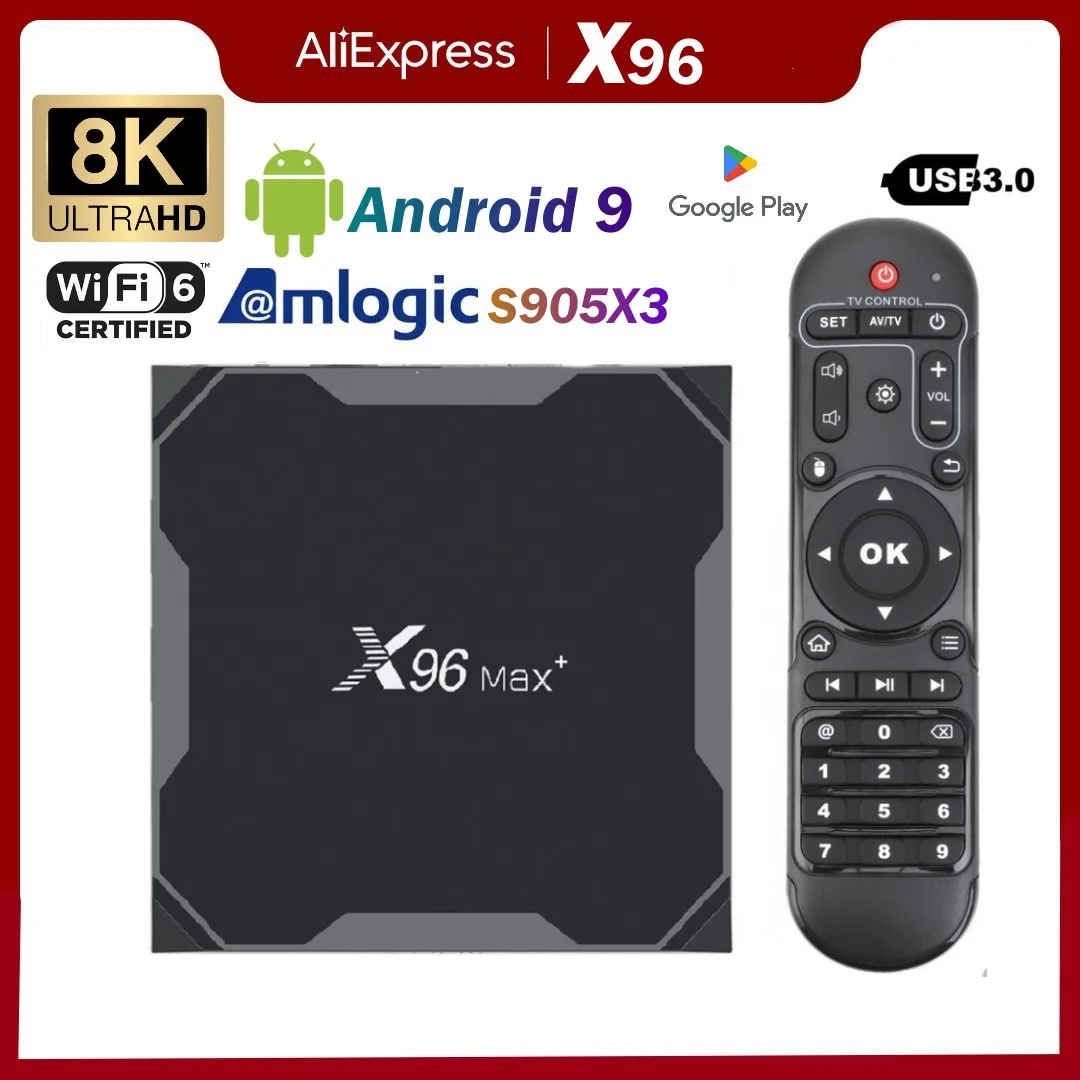 Dispositivo-de-TV-inteligente-X96-MAX-Plus-decodificador-con-Android-2023-Amlogic-S905X3-cuatro ...