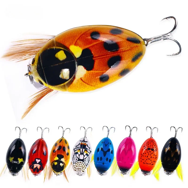 3-8cm-4g-Artificial-Ladybug-Fishing-Bait-Cicada-Beetle-Insect-Wobblers ...