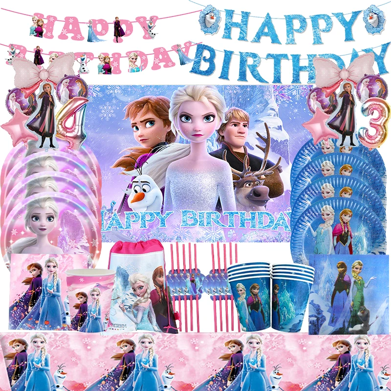 Disney Frozen Verjaardagsfeestje Decoratie Anna Elsa Snow Queen Roze ...