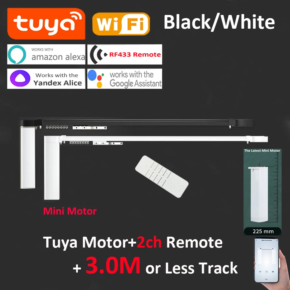 Latest-Tuya-Mini-Motor-Wifi-Shorter-Electric-Curtain-Motor-w-3M-Track ...