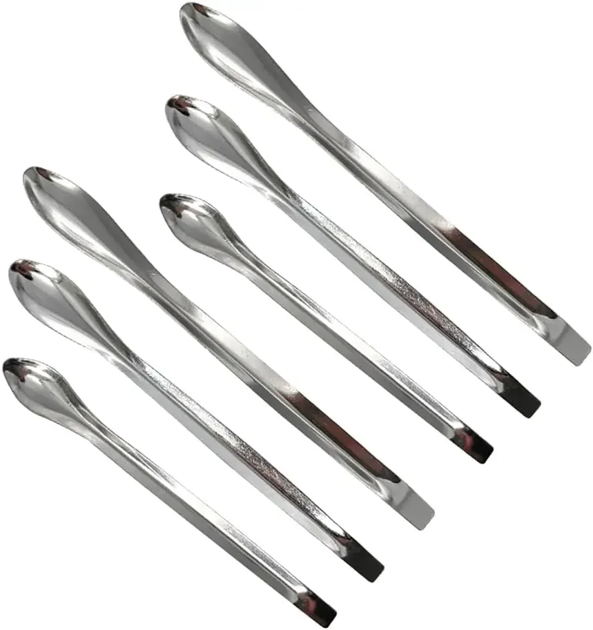 6pcs Stainless Steel Lab Spatula Half Round Micro Spoon Laboratory ...