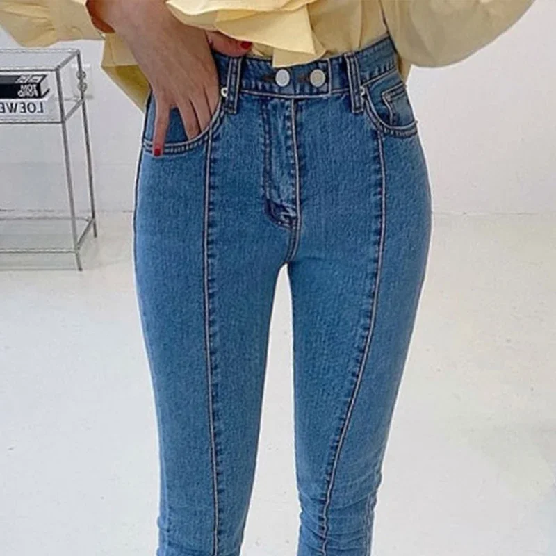 Vintage-Blue-Skinny-Jeans-Women-Summer-Patchwork-Elastic-Denim-Lady ...