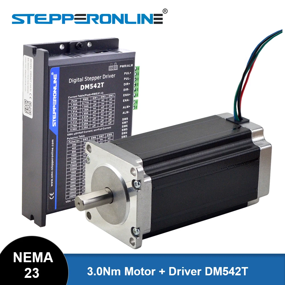 STEPPERONLINE Nema 23 Stepper Motor Open Loop Kit 3Nm 113mm and Driver ...