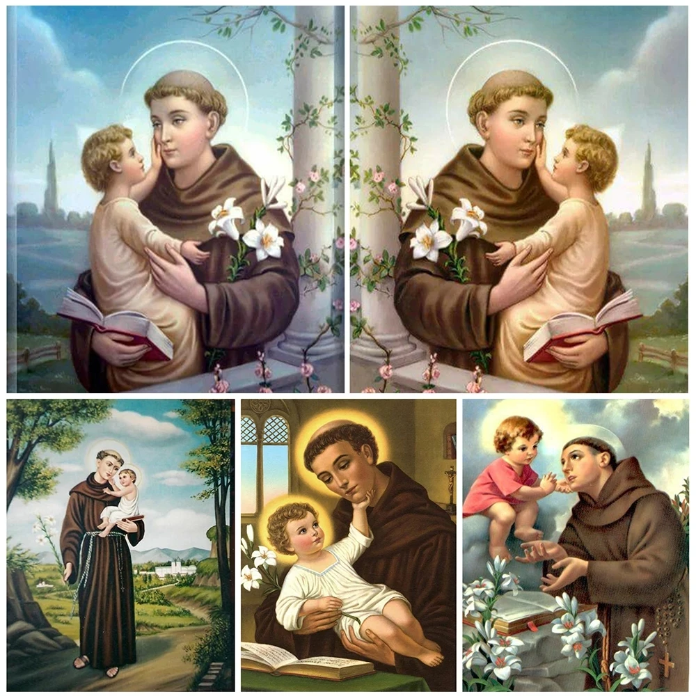 5D-Diamond-Painting-St-Anthony-Virgin-Mary-Hug-Full-Square-Round ...