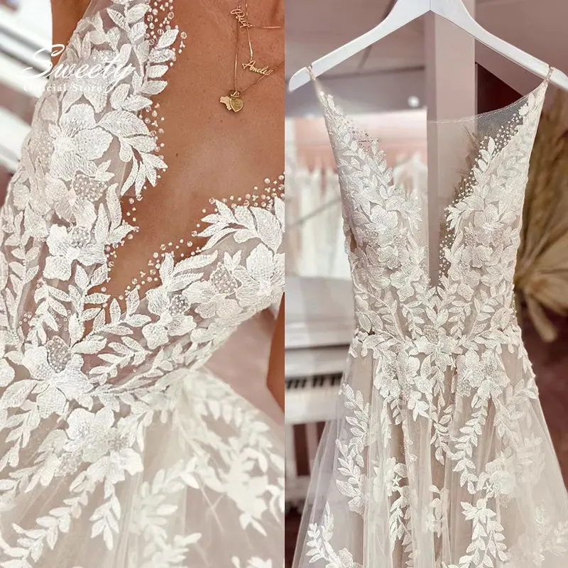 Robe-de-Mari-e-Simple-en-Mousseline-de-Soie-Ligne-A-Longueur-au-Sol-Col ...