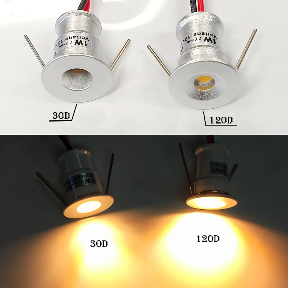12V Mini LED Spotlight1W Ceiling Spotlight Dimmable Cabinet Showcase ...