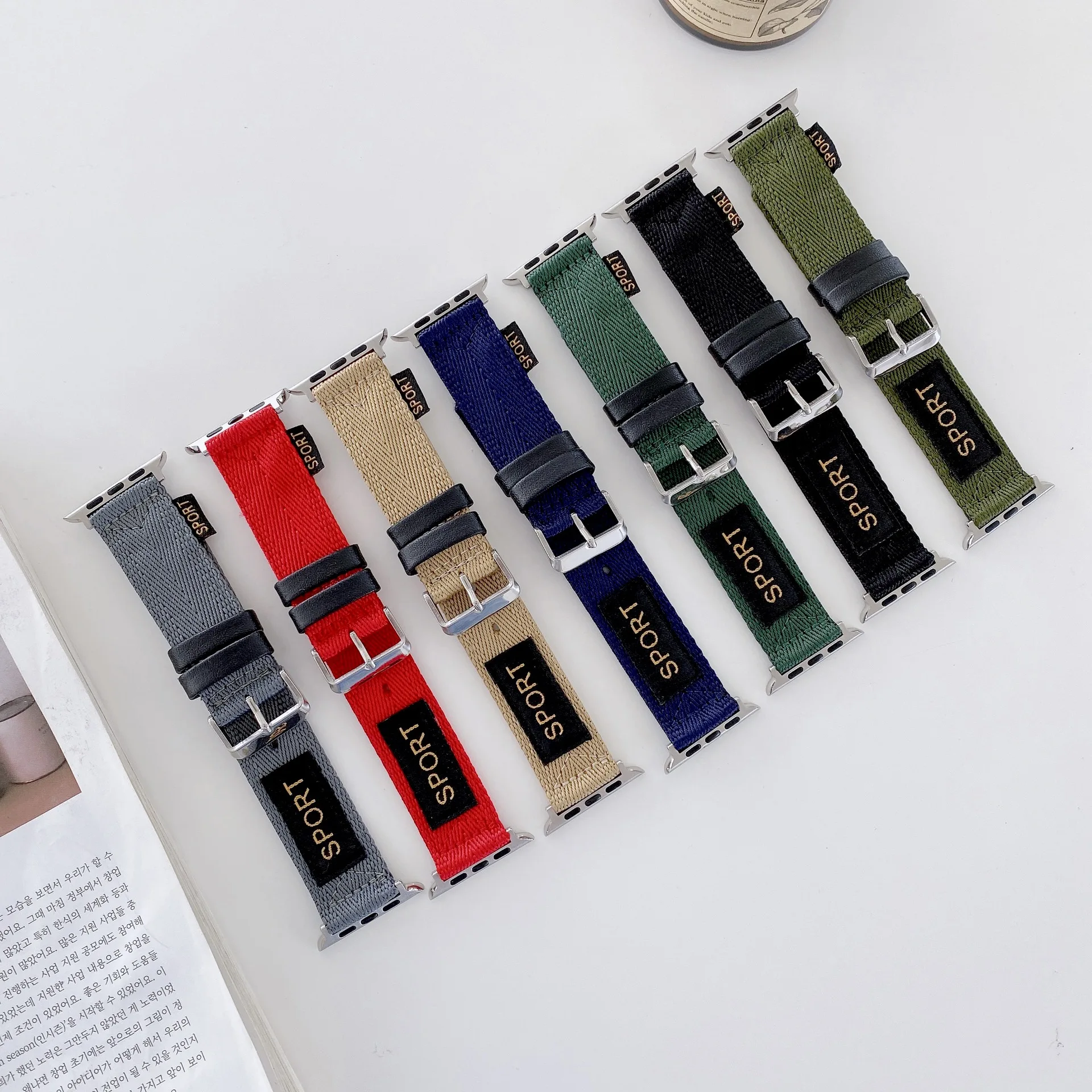 Sport Nylon Strap For Apple Watch Band 44mm 40mm 45mm 41mm 38mm 42mm ...