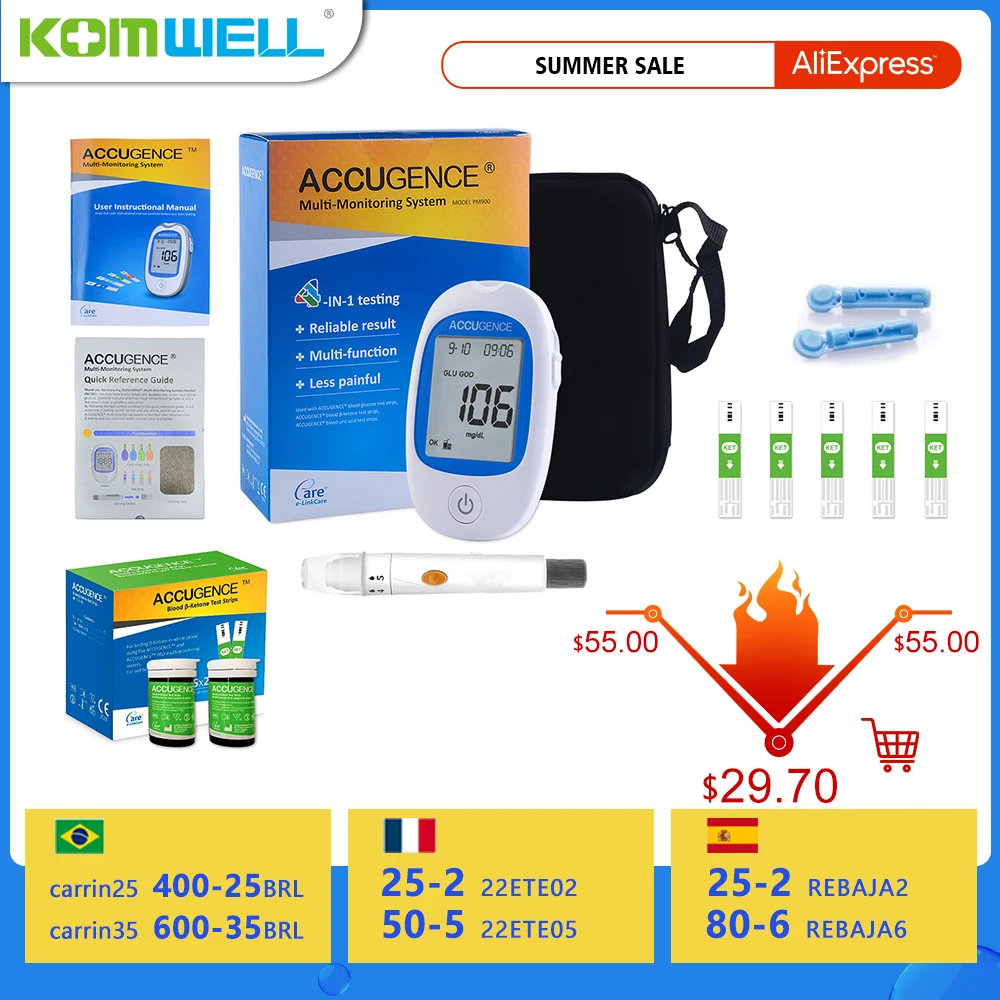 Fast Test Blood Ketone Meter Kit For Keto Diet With Ketone Monitor And ...