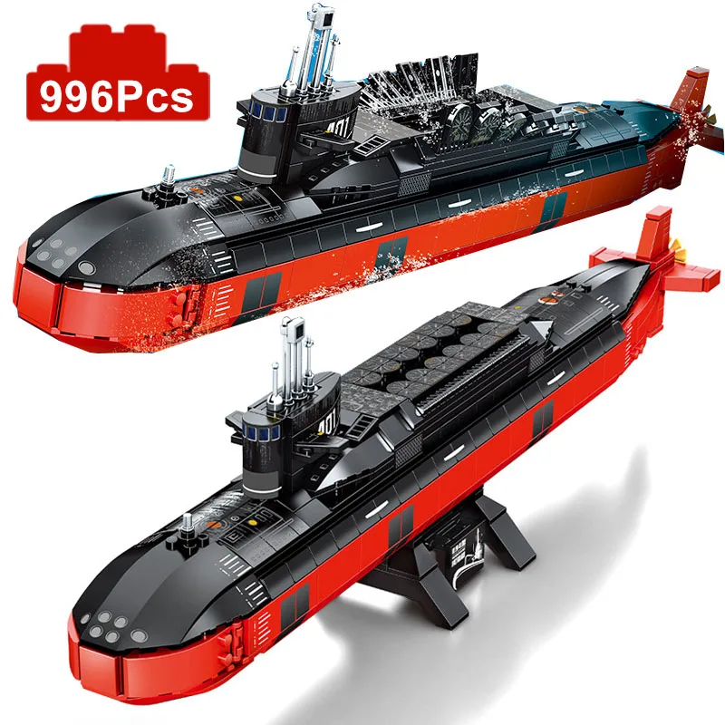 Military-996Pcs-Nuclear-Powered-Submarine-Warship-Weapons-Model ...
