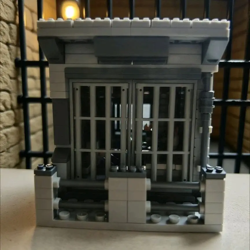 Single Prison cell room with bed toilet Buildings Blocks Police figures ...