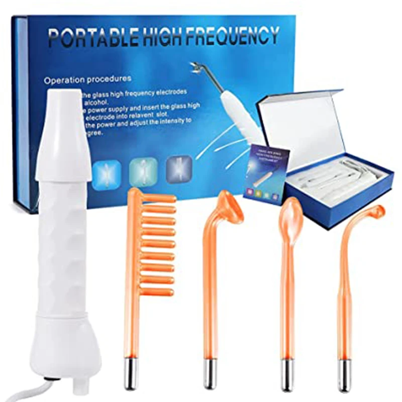 High Frequency Facial Machine Electrotherapy Wand Glass Tube Skin ...
