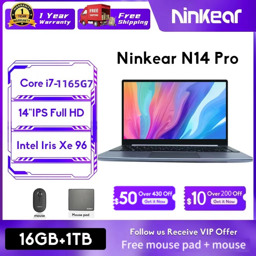 Ninkear Laptop N14 Pro 14-inch IPS Full HD Intel Core i7-1165G7 16GB ...