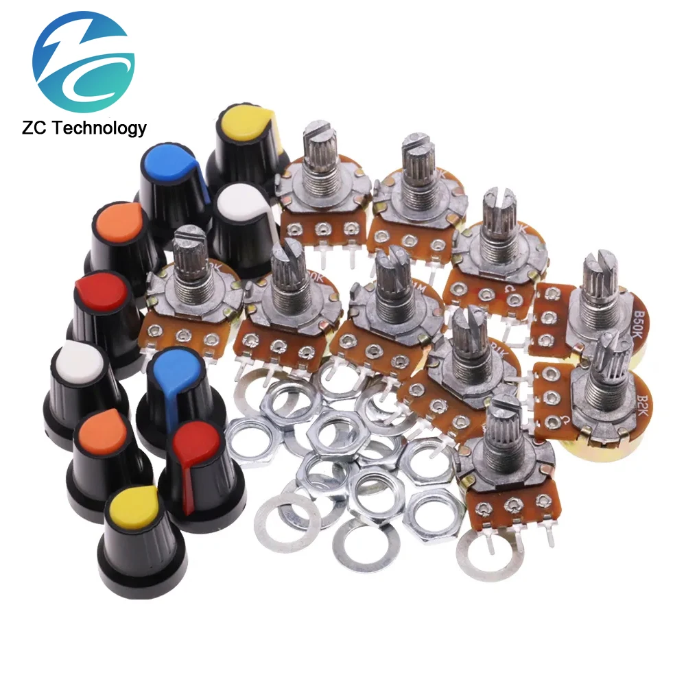 WH148-Potentiometer-Kit-B1K-2K-5K-10K-20K-50K-100K-250K-500K-1M-15mm ...