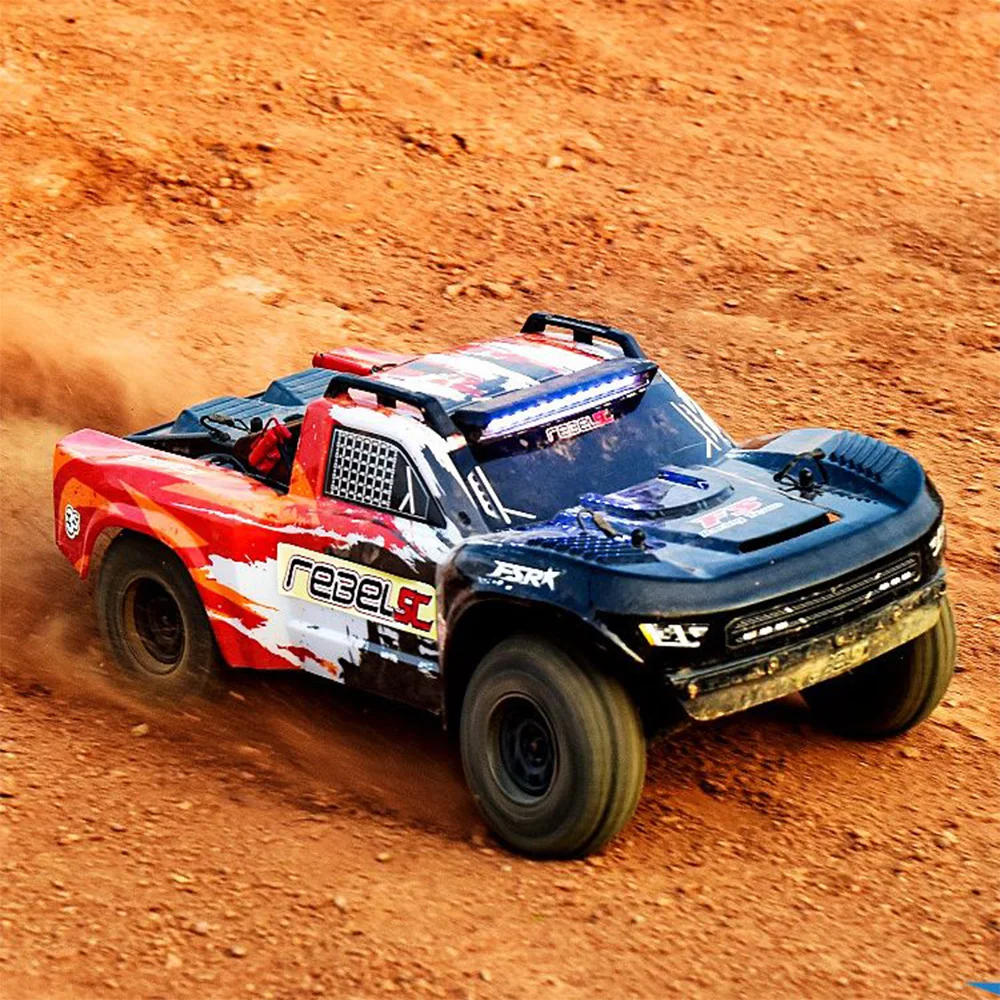 FS 1/10 Rebel RC 자동차 브러시리스 모터 고속 모델 차량, 짧은 트럭 오프로드 차량 자이로스코프, 원격 제어 300 ...