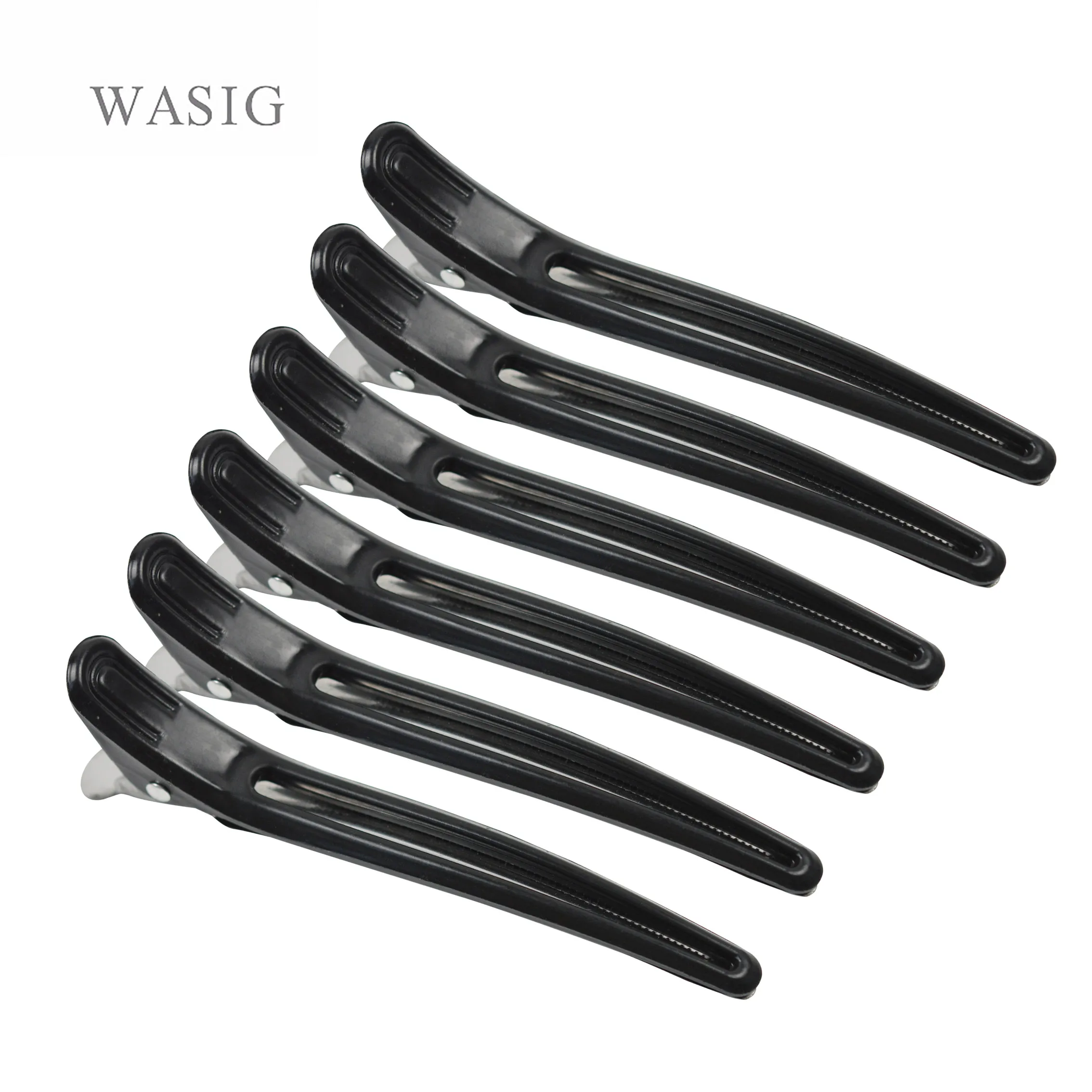 12PCS Hairdressing Section Clamps Hair Clips Alloy Plastic Pro ...
