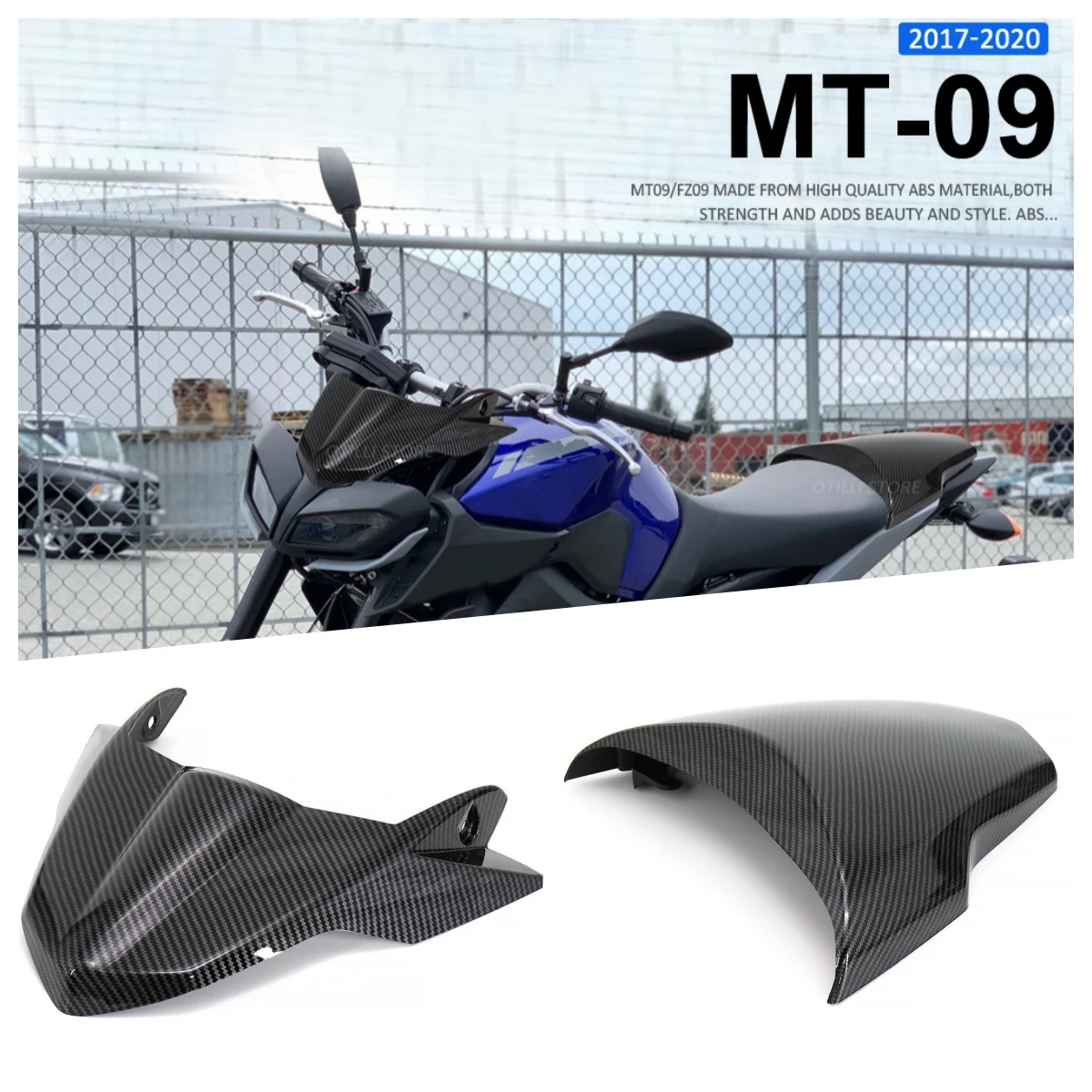 For-YAMAHA-MT-09-SP-FZ-09-MT09-Motorcycle-Carbon-Fiber-Windshield ...