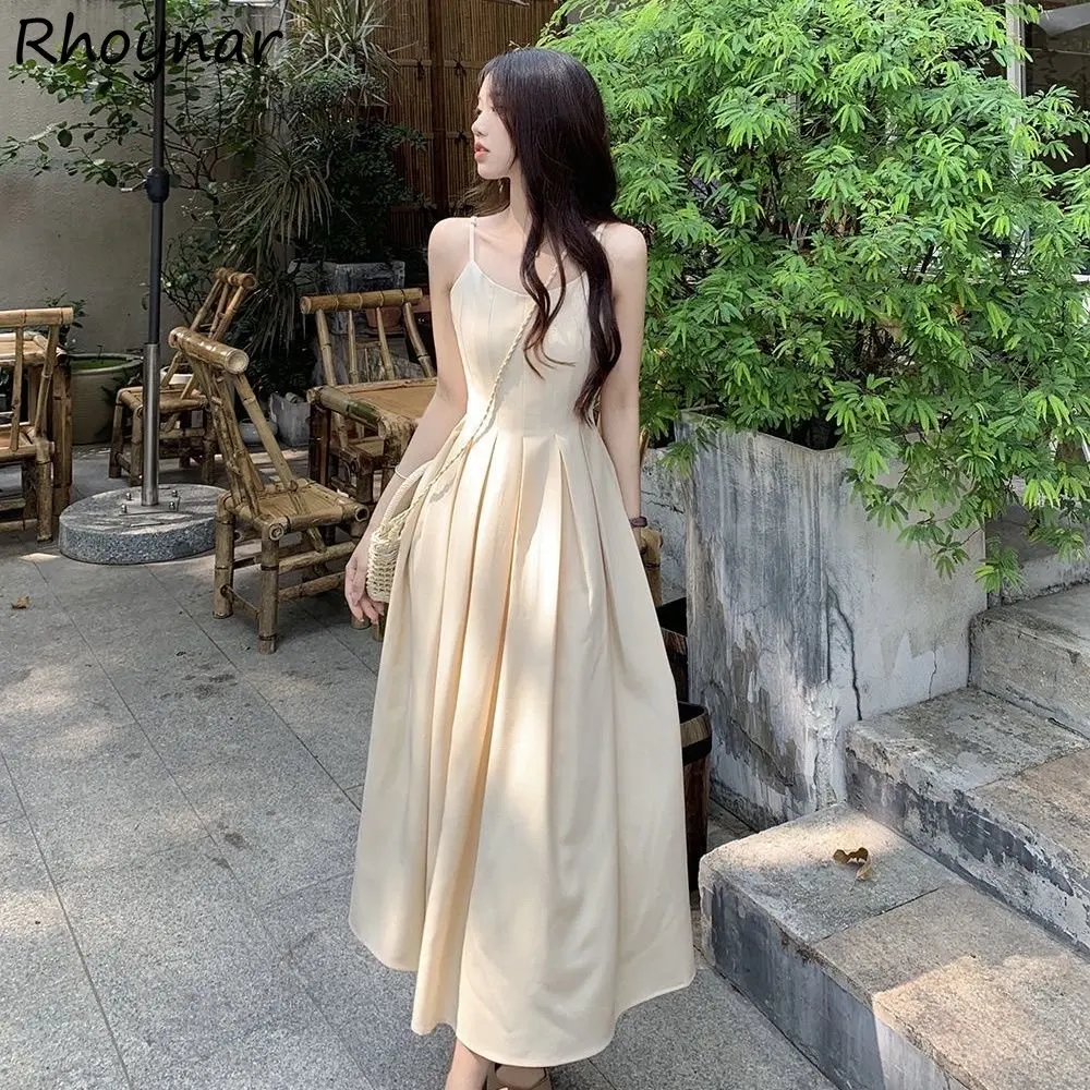 Ärmellose Midi Kleid Frauen Französisch Stil Urlaub sanfte Vintage ...