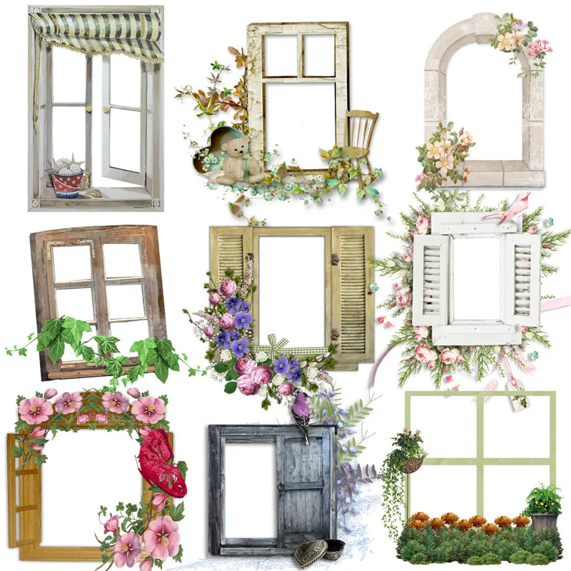 Retro-window-sticker-Crafts-And-Scrapbooking-Stickers-Book-Student ...