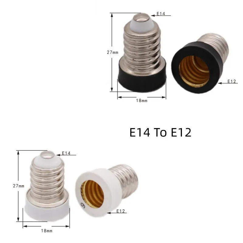 Conversor de lâmpada led e14 para e12 suporte base de lâmpada e12 fêmea e14 masculino adaptador ...