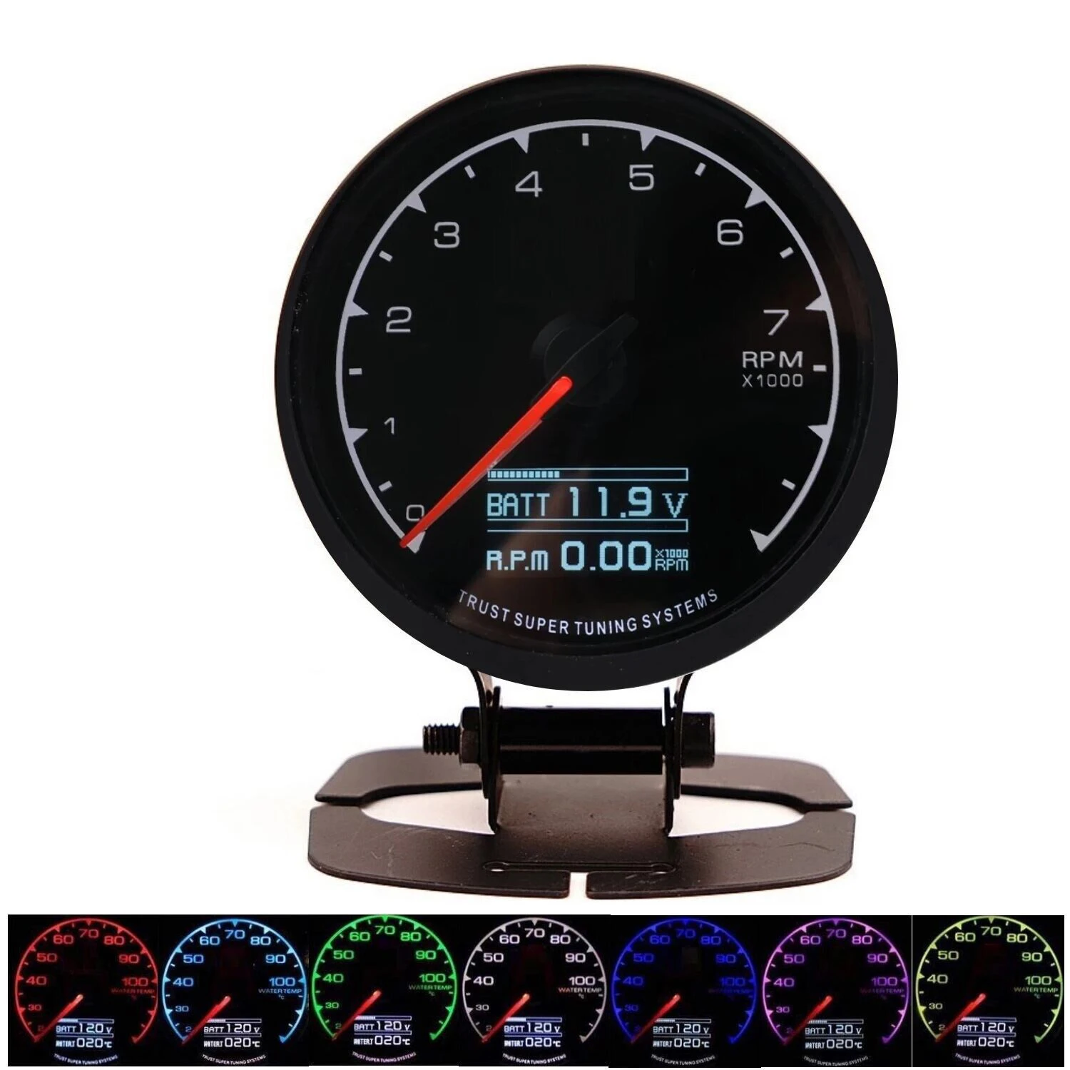 2.5'' 60mm Tachometer Gauge 0-9000 Rpm Tacho Meter Black Face Digital ...