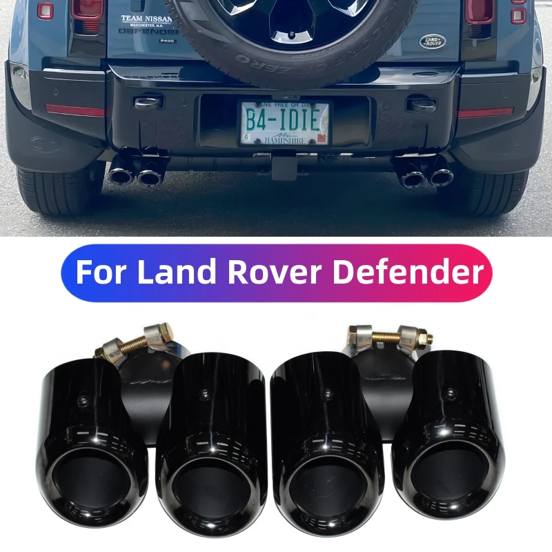 Square-Exhaust-Pipe-for-Land-Rover-Defender-Stainless-Steel-Black ...