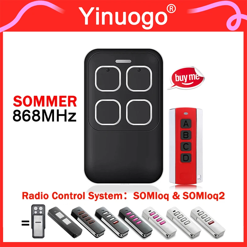 For-SOMMER-PEARL-TX55-868-4-Garage-Door-Gate-Remote-Control-868MHz ...