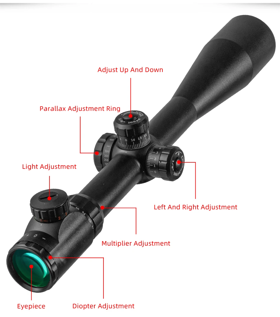 Fire Wolf 10-40x50 E Scope Long Range Riflescope Side Wheel Parallax ...