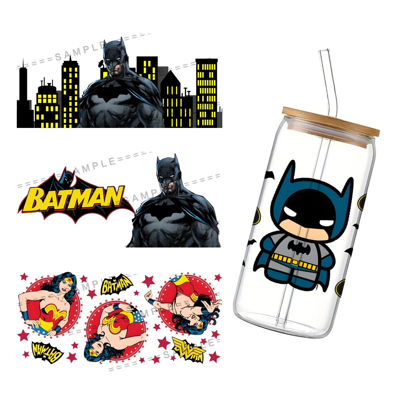DC-Batman-UV-DTF-Cup-Wrap-for-16Oz-Libbey-Comic-Book-Superhero-Glass ...