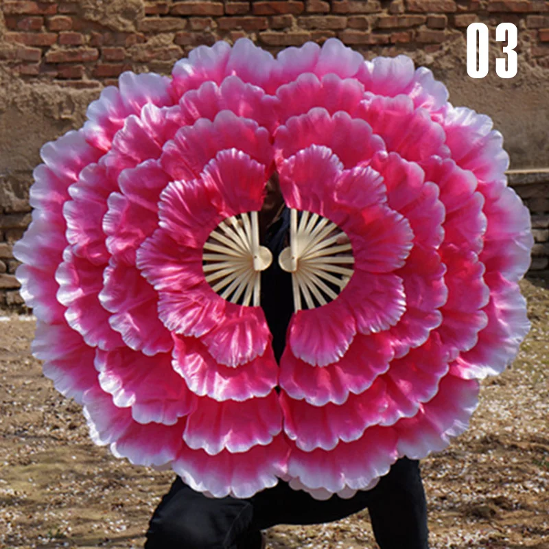 92cm-Half-folded-Dance-Fan-Adult-Double-sided-Peony-Hand-Fan-Square ...