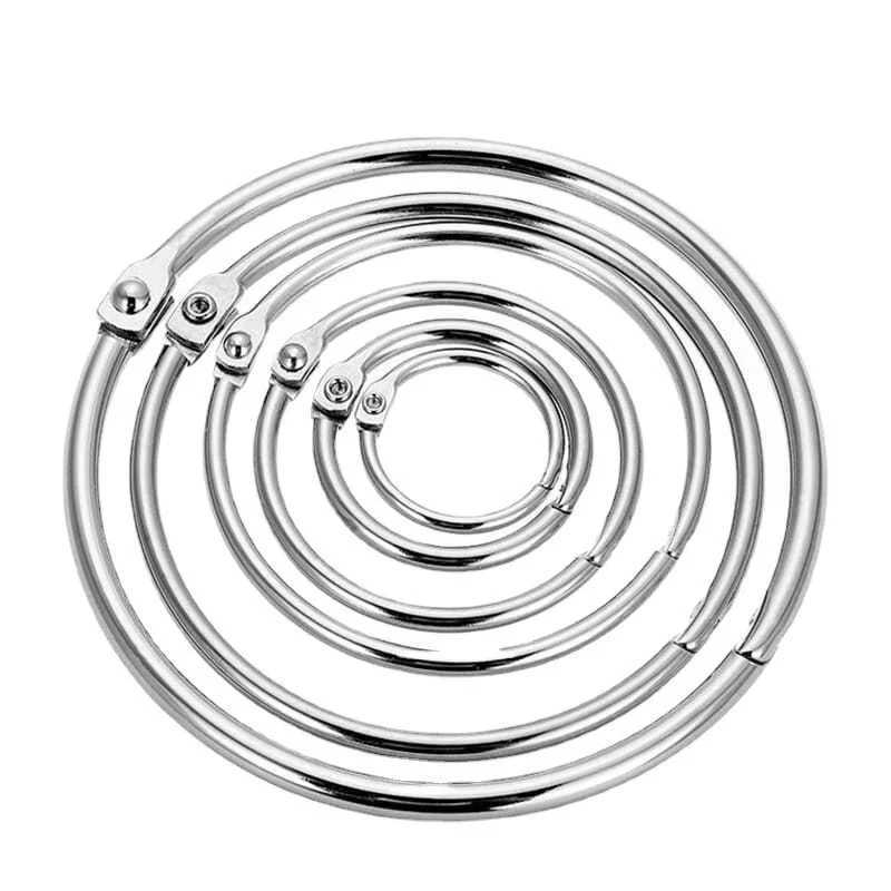 5Pcs-Loose-Leaf-Book-Binder-Hinge-Snap-O-Ring-Locking-Keychain-Metal ...