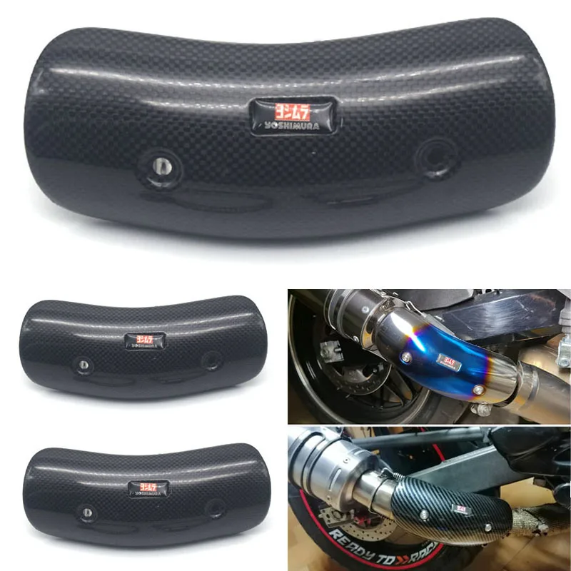 Carbon Fiber Universal Motorcycle Exhaust Middle Link Pipe Heat Shield ...