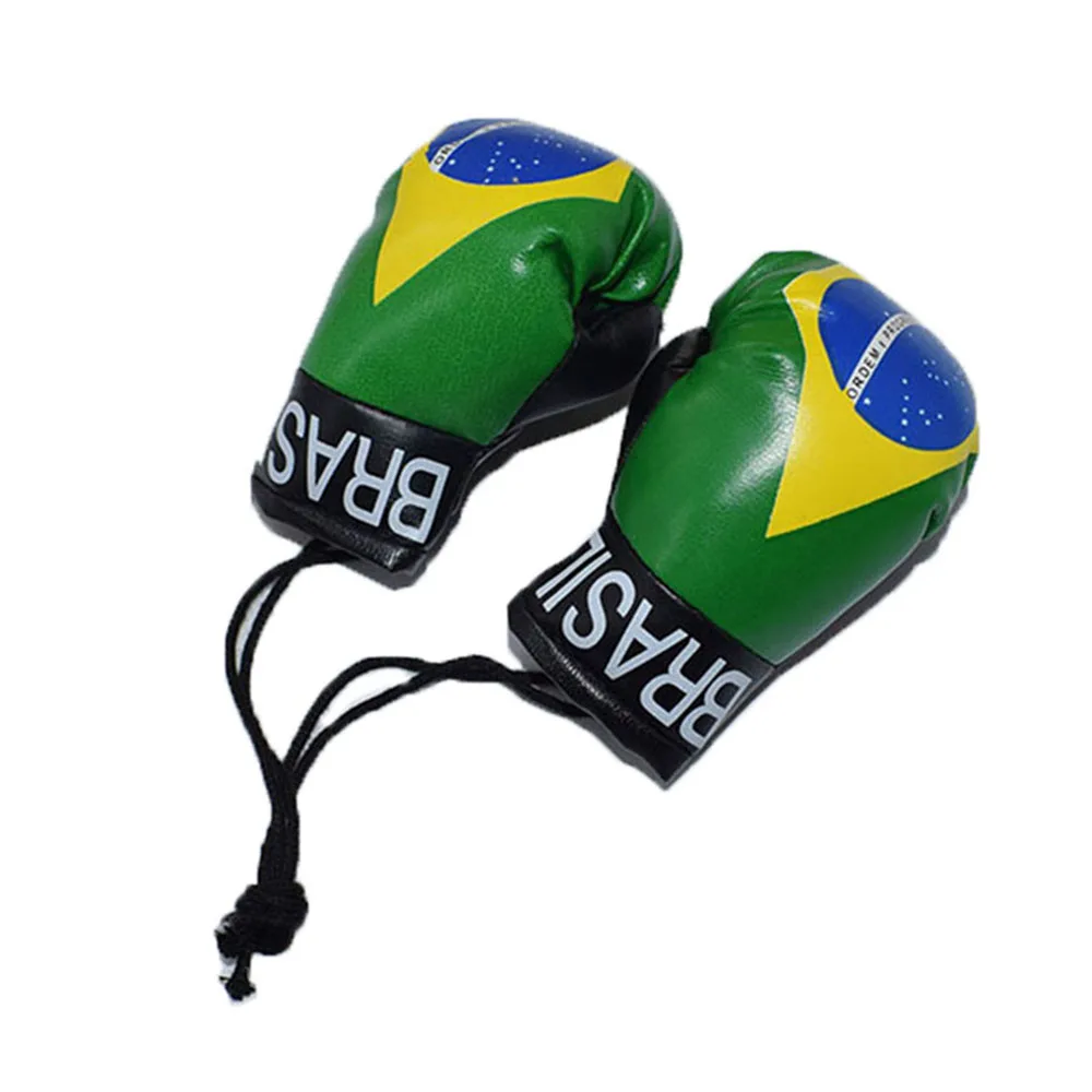 Brazil-Flag-Keychain-Car-Boxing-Gloves-Hanging-Mirror-PVC-Pendant-in ...