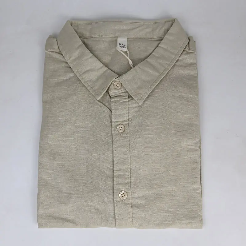Summer Linen Cotton Vintage Tops Shirts Men Cotton Long Sleeve Shirt ...