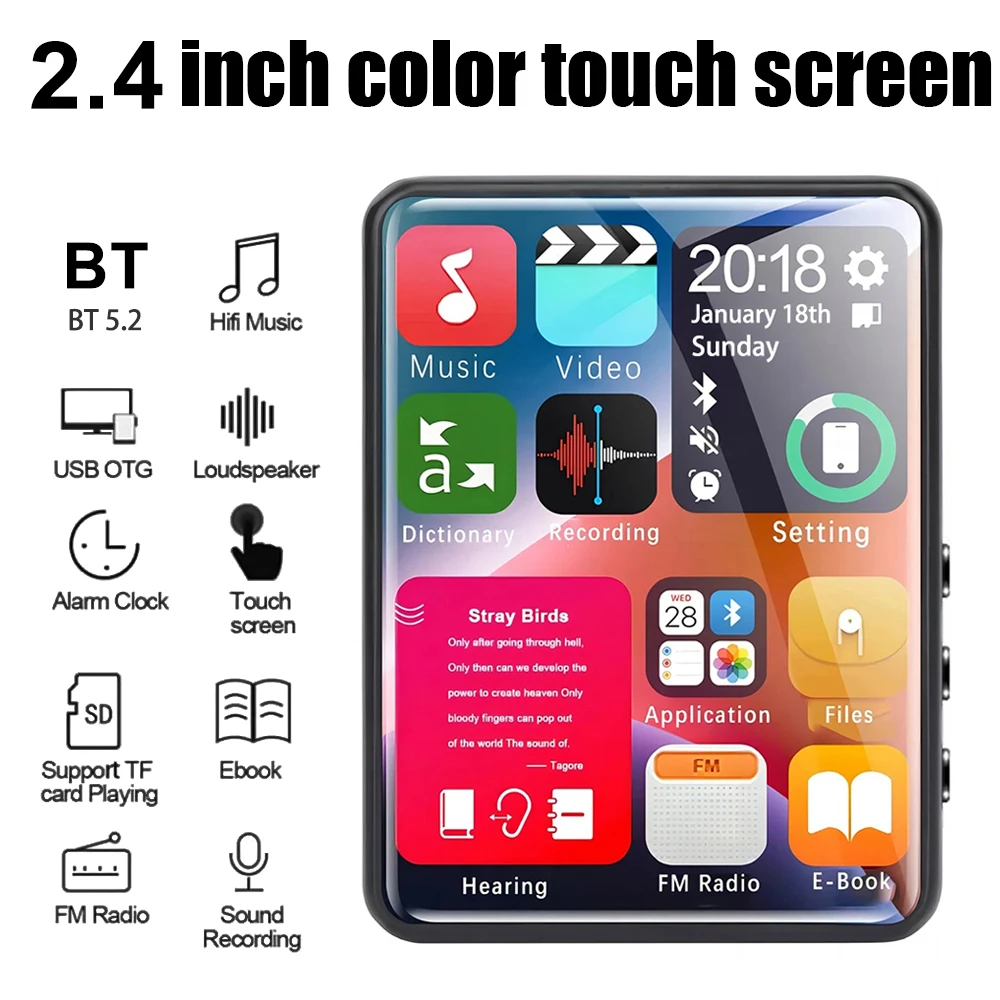 2-5-Inch-Full-Screen-MP3-MP4-Walkman-4GB-Mini-Bluetooth-Portable-Music ...