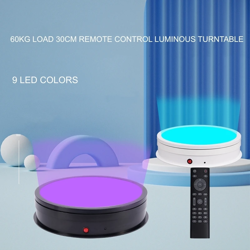 30cm Remote Control Intelligent Rgb Color Rotating Display Platform 360 Panoramic Video Shooting ...
