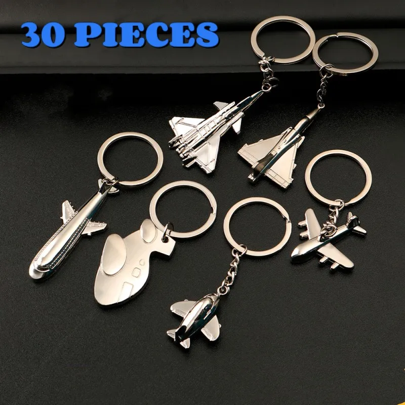 30-Pieces-High-Quality-3D-Metal-Model-Airplane-Aircraft-Key-Chains-For ...