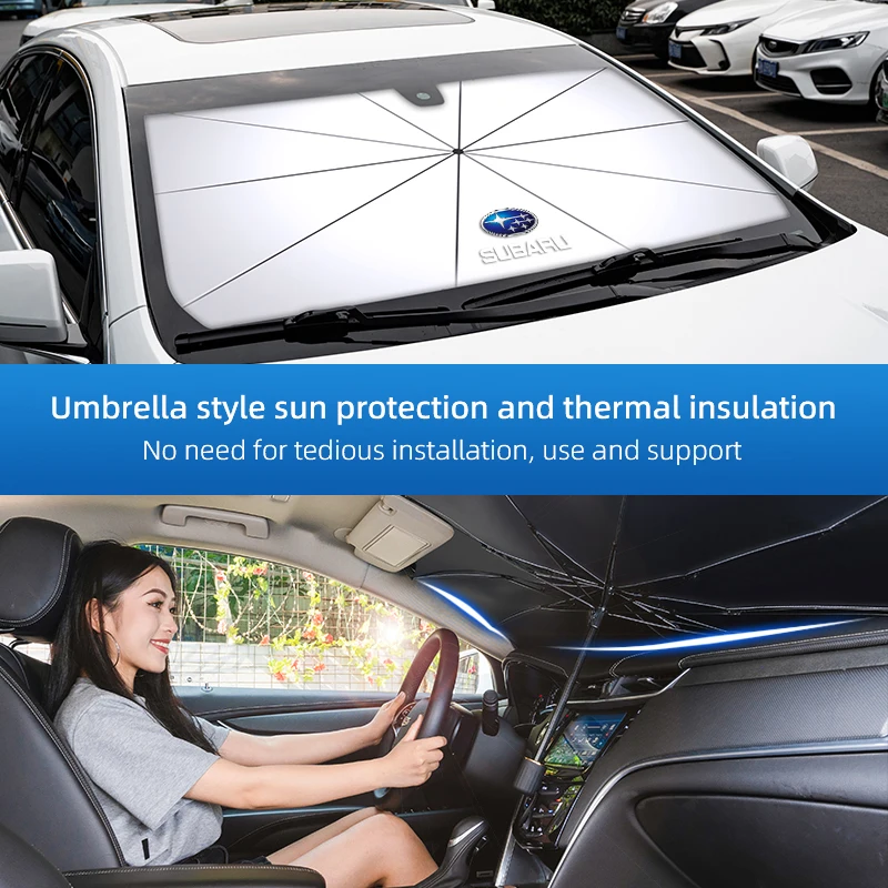 Car Sunshade Umbrella Windshield Visor UV Protection Shield For Subaru STI Forester Impreza ...