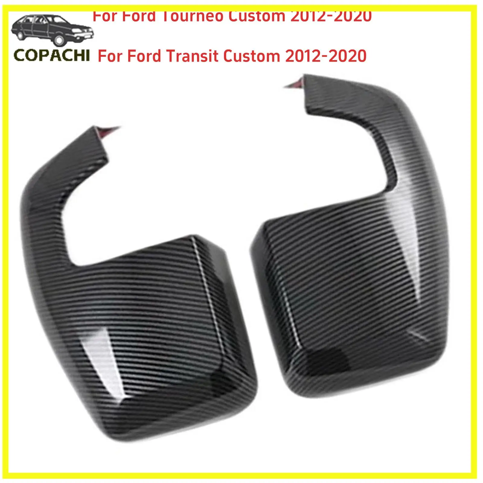 2PCS Black/Carbon Fiber Car Replacement Rearview Side Mirror Cover For ...
