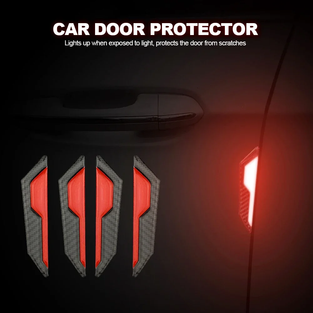 4PCS-Car-Door-Anti-Collision-Strip-Body-Stickers-Reflective-Warning ...