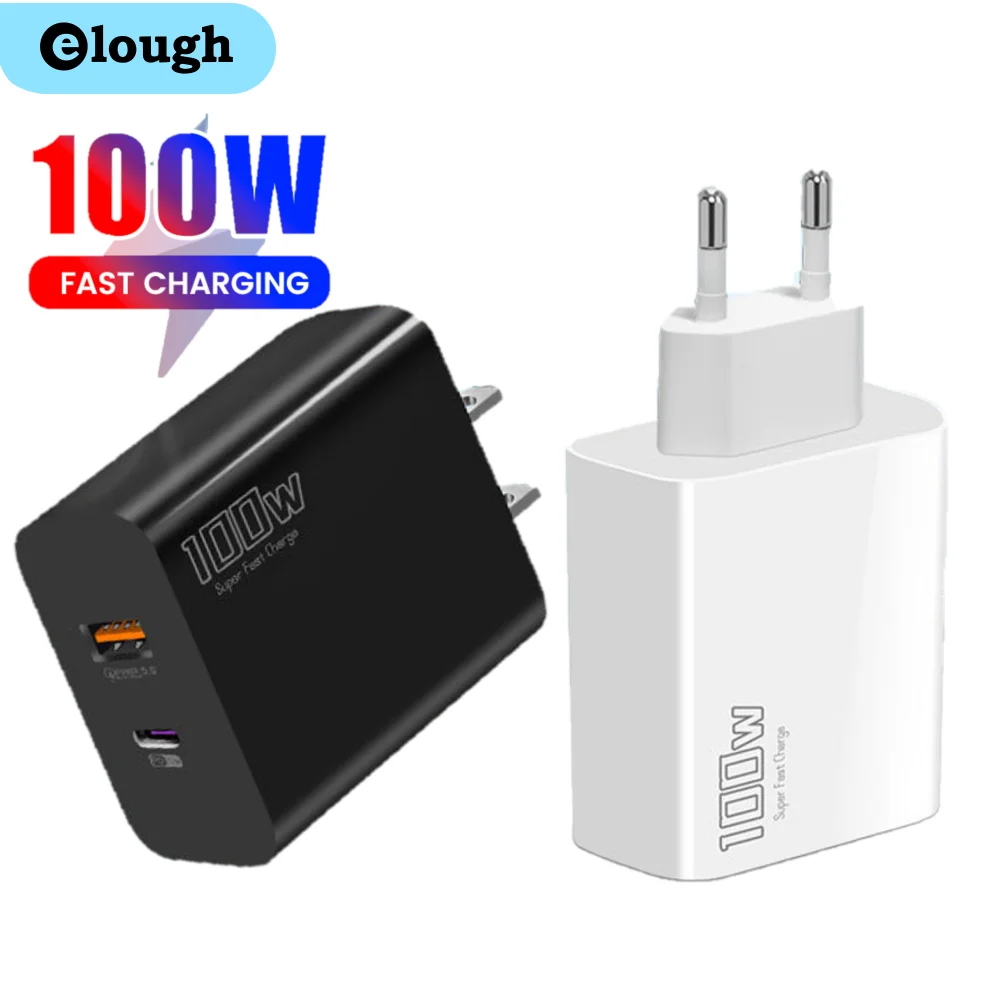 Elough-100W-EU-UK-US-Fast-Charge-Adapter-USB-C-USB-A-Super-Charge ...