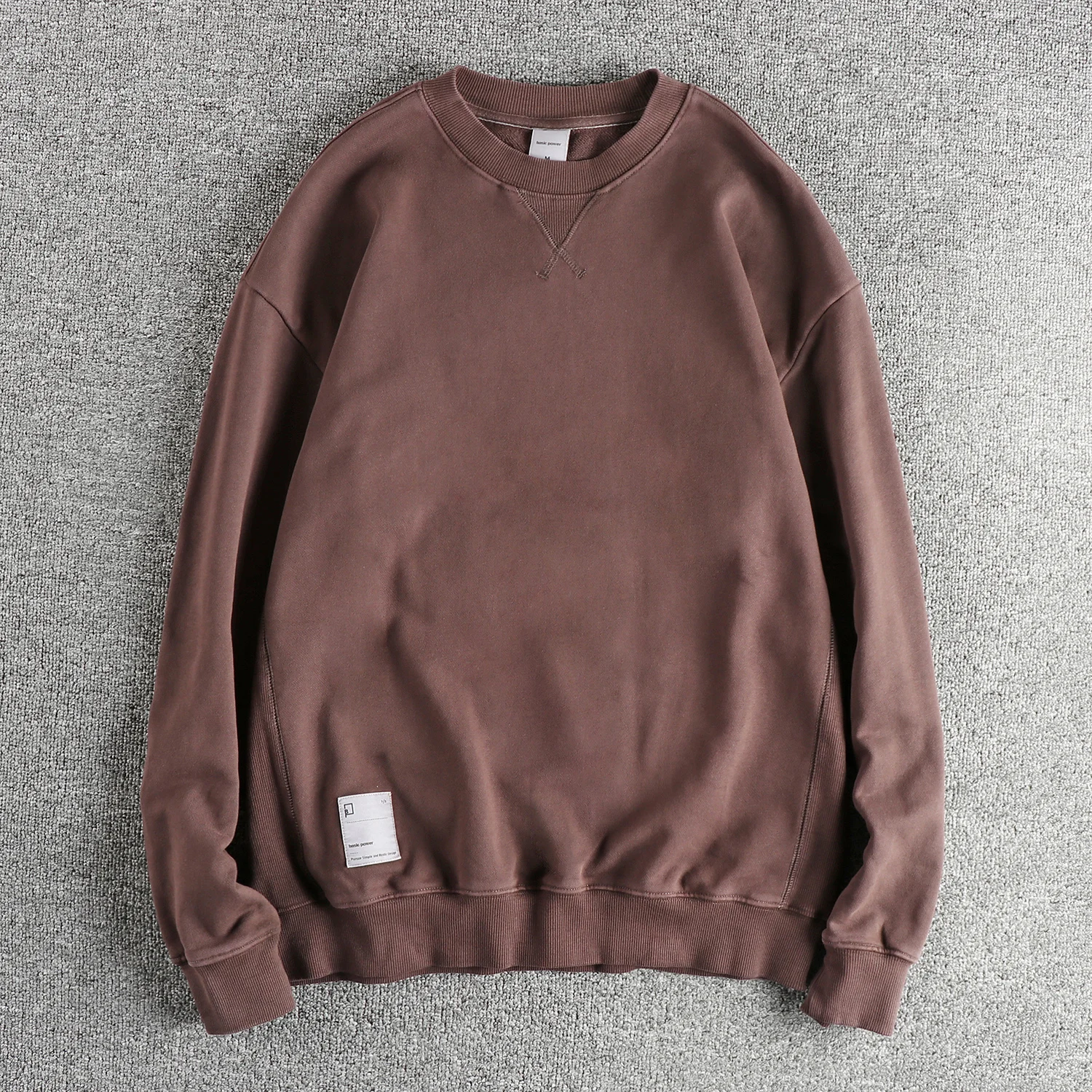 Autumn New American Retro 480G Heavyweight Solid Color Sweatshirts Men ...