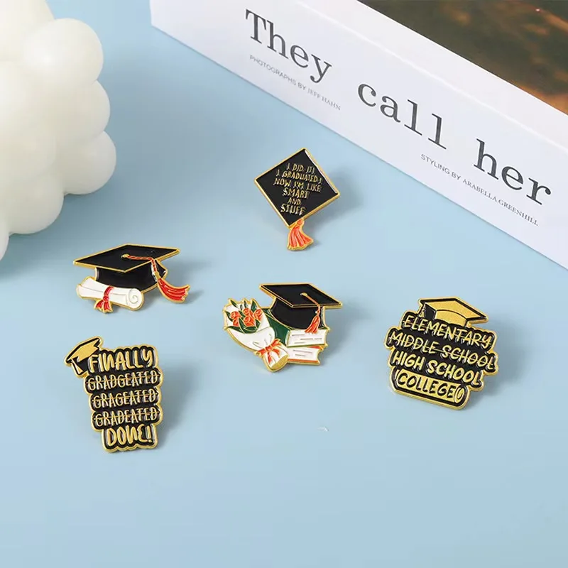 Graduation-Happy-Enamel-Pins-Bachelor-Of-Flowers-Clothes-Hat-Decorative ...