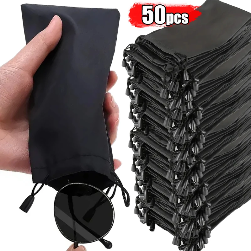 50Pcs-Portable-Soft-Cloth-Waterproof-Sunglasses-Bag-Microfiber-Dust ...
