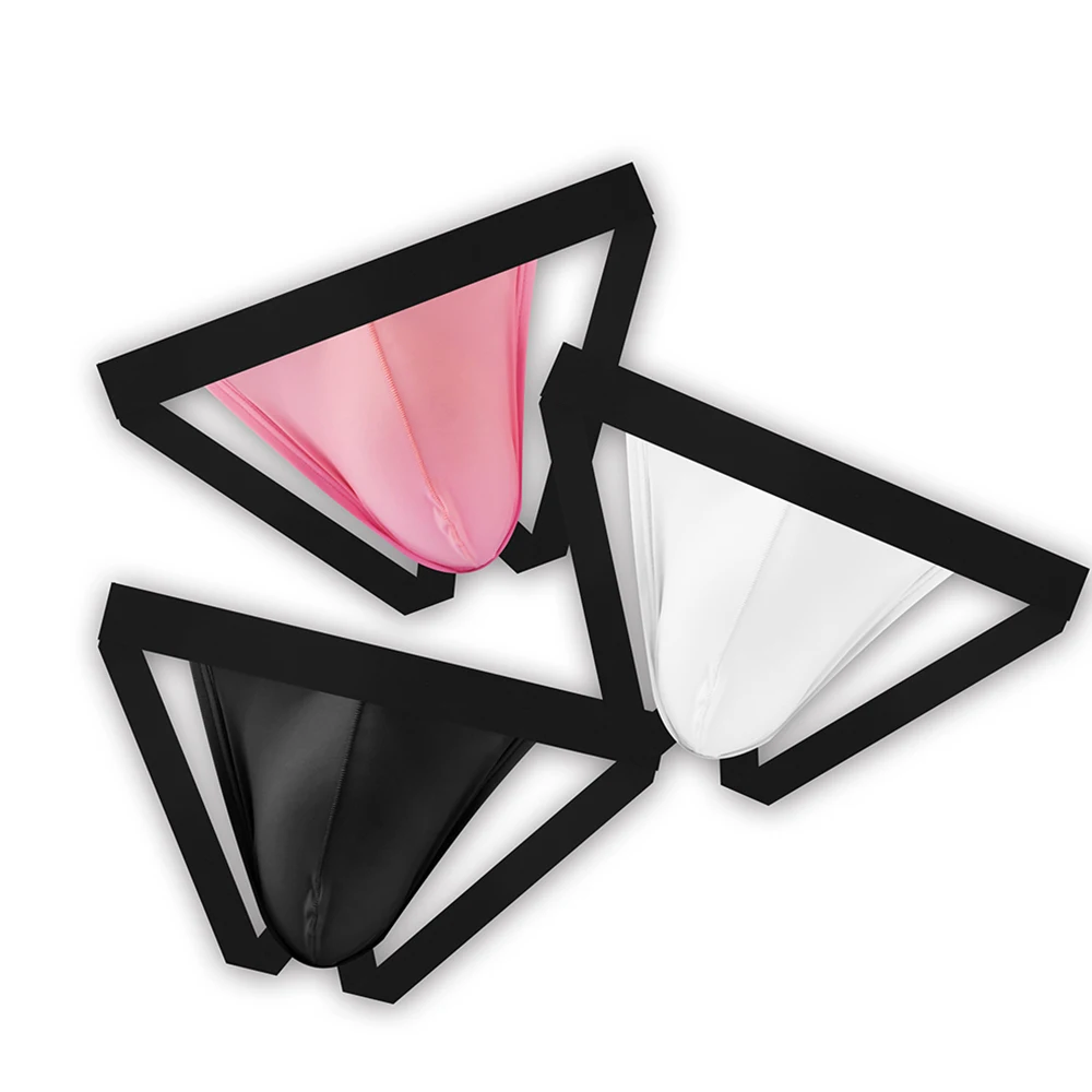 Open Butt Ice Silk Briefs Mens Jock Strap Sport Bulge Pouch Panties ...